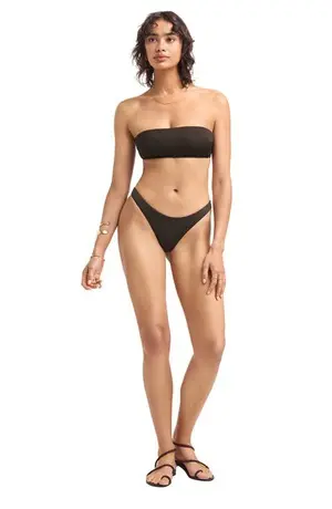 Vitamin A® California High Leg Bikini Bottoms - Deep Earth