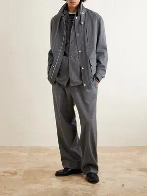 Officine Générale Nilson Straight-leg Virgin Wool-blend Trousers - Gray