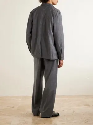 Officine Générale Nilson Straight-leg Virgin Wool-blend Trousers - Gray