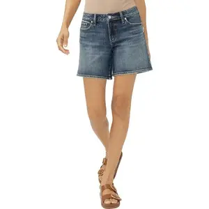 SILVER JEANS CO. Suki High Waist Denim Shorts - Satellite