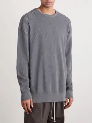 Rick Owens Jumbo Ribbed Virgin Wool Sweater - Gray