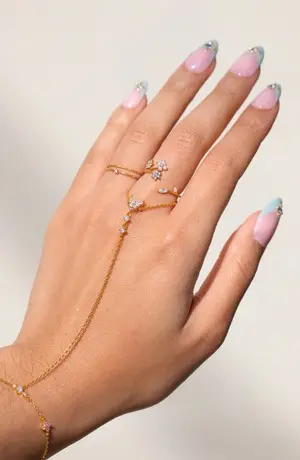 GIRLS CREW Wispy Adjustable Cubic Zirconia Ring - Gold