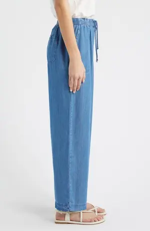 BEACHLUNCHLOUNGE Inaya Chambray Ankle Pants - Blue Wash