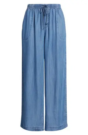 BEACHLUNCHLOUNGE Inaya Chambray Ankle Pants - Blue Wash