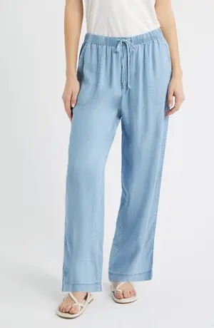 BEACHLUNCHLOUNGE Isabeli Chambray Drawstring Pants - Light Wash