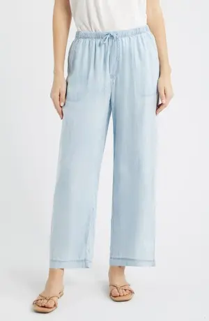 BEACHLUNCHLOUNGE Asthin Chambray Drawstring Pants - Bleach Wash