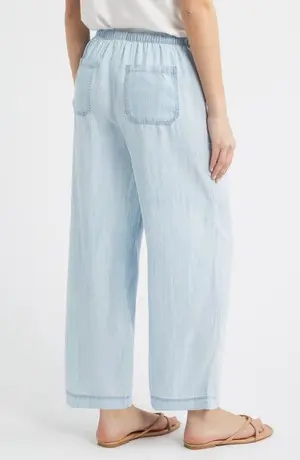 BEACHLUNCHLOUNGE Asthin Chambray Drawstring Pants - Bleach Wash