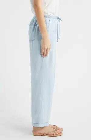 BEACHLUNCHLOUNGE Asthin Chambray Drawstring Pants - Bleach Wash