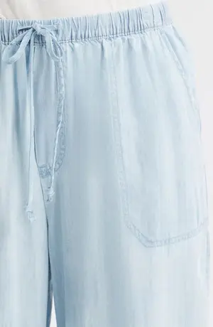 BEACHLUNCHLOUNGE Asthin Chambray Drawstring Pants - Bleach Wash