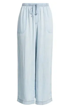 BEACHLUNCHLOUNGE Asthin Chambray Drawstring Pants - Bleach Wash