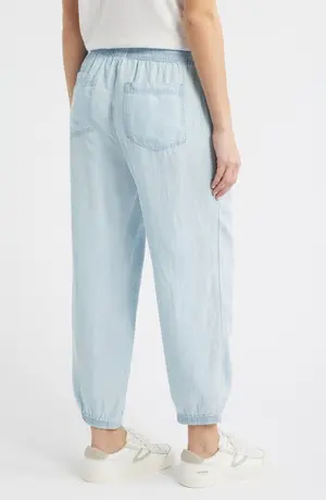 BEACHLUNCHLOUNGE Andi Chambray Drawstring Joggers - Bleach Wash