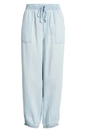 BEACHLUNCHLOUNGE Andi Chambray Drawstring Joggers - Bleach Wash
