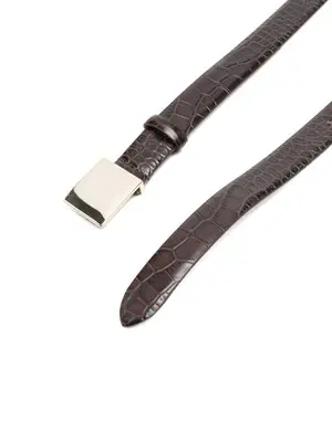ALYSI Leather Belt With Croc Effect