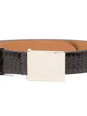 ALYSI Leather Belt With Croc Effect
