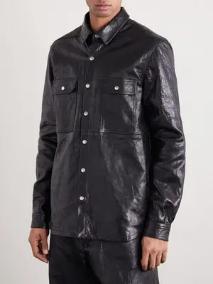 Rick Owens Textured Leather Overshirt