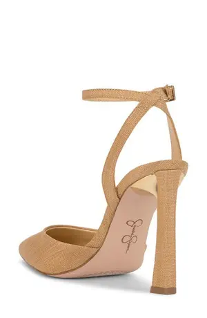 Jessica Simpson Ocanna Ankle Strap Pointed Toe Pumps - Natural