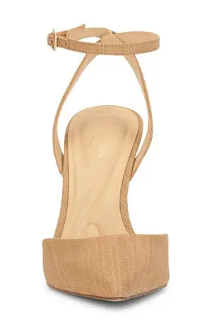 Jessica Simpson Ocanna Ankle Strap Pointed Toe Pumps - Natural