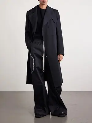 Rick Owens Heizer Belas Wide-leg Cotton-blend Cargo Trousers - Black