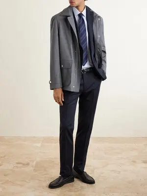 Boglioli Tapered Lyocell And Cotton-blend Twill Suit Trousers