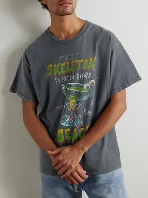 GALLERY DEPT. Don't Die Printed Distressed Cotton-jersey T-shirt - Gray