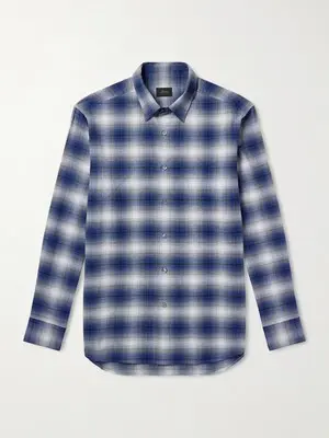 Brioni Checked Cotton-flannel Shirt