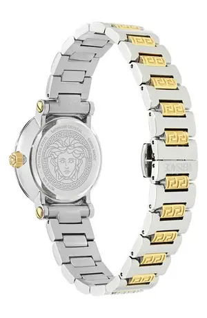 Versace Greca Sphere Petite Bracelet Watch - White/two Tone