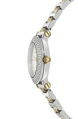 Versace Greca Sphere Petite Bracelet Watch - White/two Tone