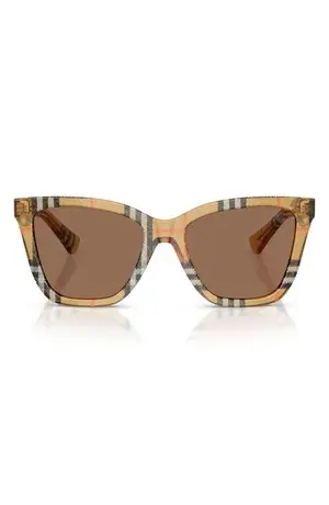 Burberry 54mm Square Sunglasses - Check Sand/dark Brown