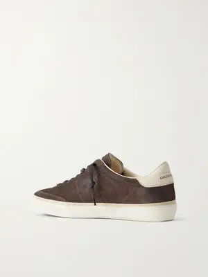 GOLDEN GOOSE Soul Star Leather-trimmed Suede Sneakers - Brown