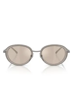 DIESEL® Mirrored Oval Sunglasses - Gunmetal/ivory Mirror Silver