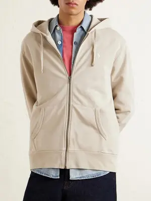 Polo Ralph Lauren Logo-embroidered Zip-up Hoodie - Gray