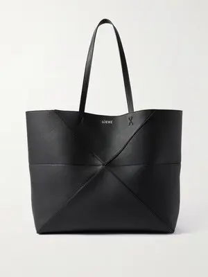 Loewe Puzzle Fold Leather Tote - Black