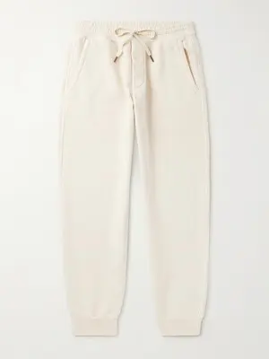 TOM FORD Tapered Cotton-jersey Sweatpants - Neutrals