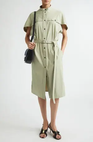 FERRAGAMO Stretch Poplin Shirt Dress