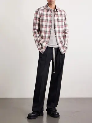 Rick Owens Checked Cotton-flannel Shirt - Red