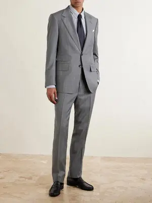 TOM FORD Button-down Collar Striped Cotton And Lyocell-blend Oxford Shirt - Blue