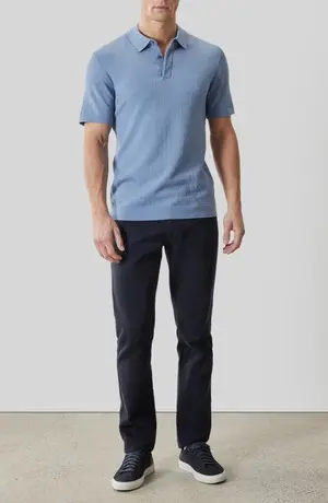 Robert Barakett Halric Polo Sweater - Washed Blue