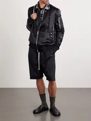 Rick Owens Classic Flight Satin Bomber Jacket