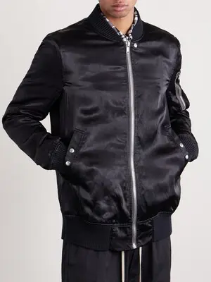Rick Owens Classic Flight Satin Bomber Jacket