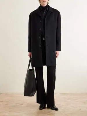 Saint Laurent Knee-length Cashmere Coat - Black
