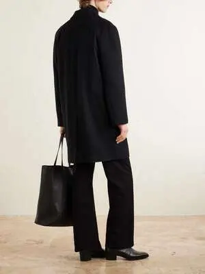 Saint Laurent Knee-length Cashmere Coat - Black