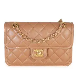 Chanel Quilted Calfskin Flap Bag - Tan