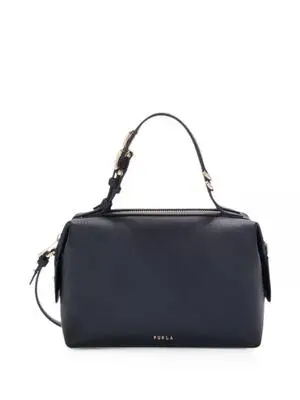 Furla Double Zip Boston Tote Bag Black