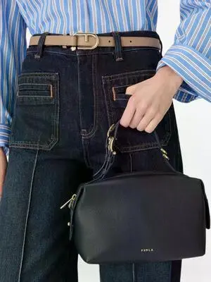 Furla Double Zip Boston Tote Bag - Black