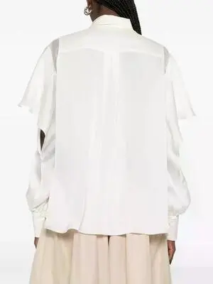 Sacai Pussy-bow Collar Shirt - Neutrals