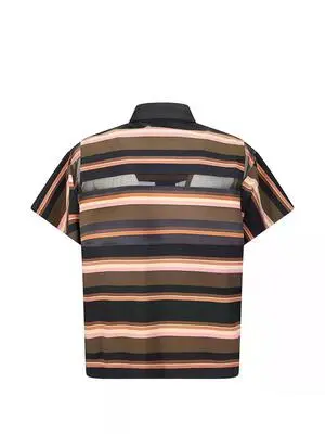 Sacai Horizontal Stripe Polo Shirt - Black