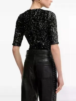Bardot Sequin-embellished Top