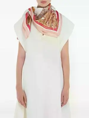 FERRAGAMO India-print Silk Scarf - Neutrals