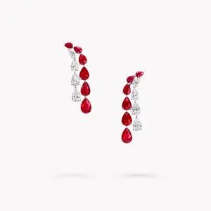 Graff Classic Ruby And Diamond Earrings - White Gold
