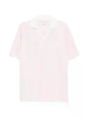 COURREGES Logo-embroidered V-neck T-shirt - Pink